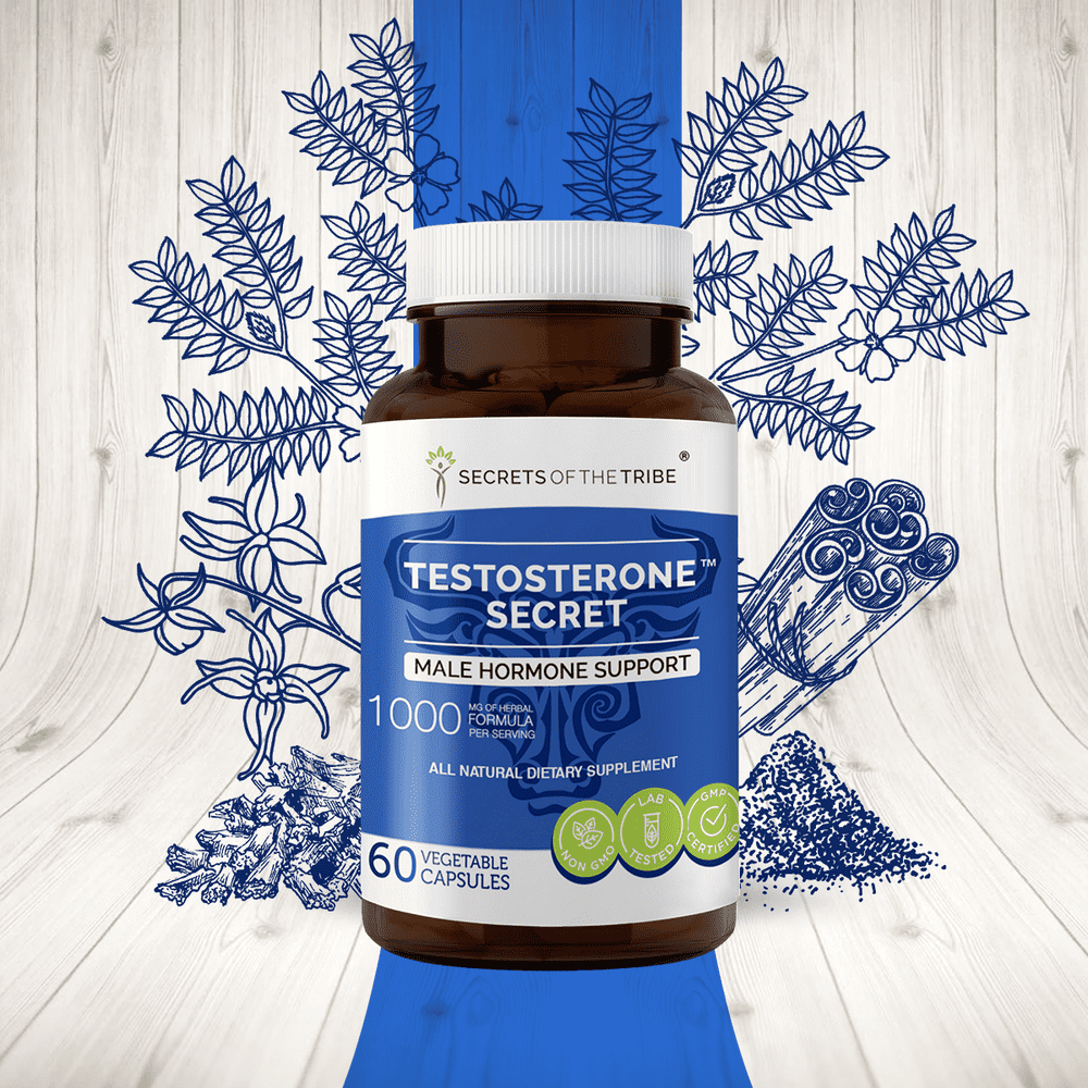Testosterone Secret 60 Capsules, 500 mg, Pine Pollen, Astragalus ...