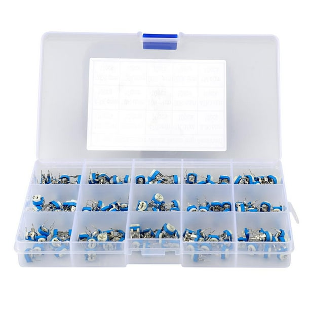 facefd 150Pcs 15 Values 100 ohm-1M ohm Variable Resistor 6mm ...