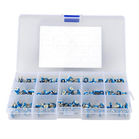 QualitChoice 150Pcs 15 Values 100 ohm-1M ohm Variable Resistor 6mm ...