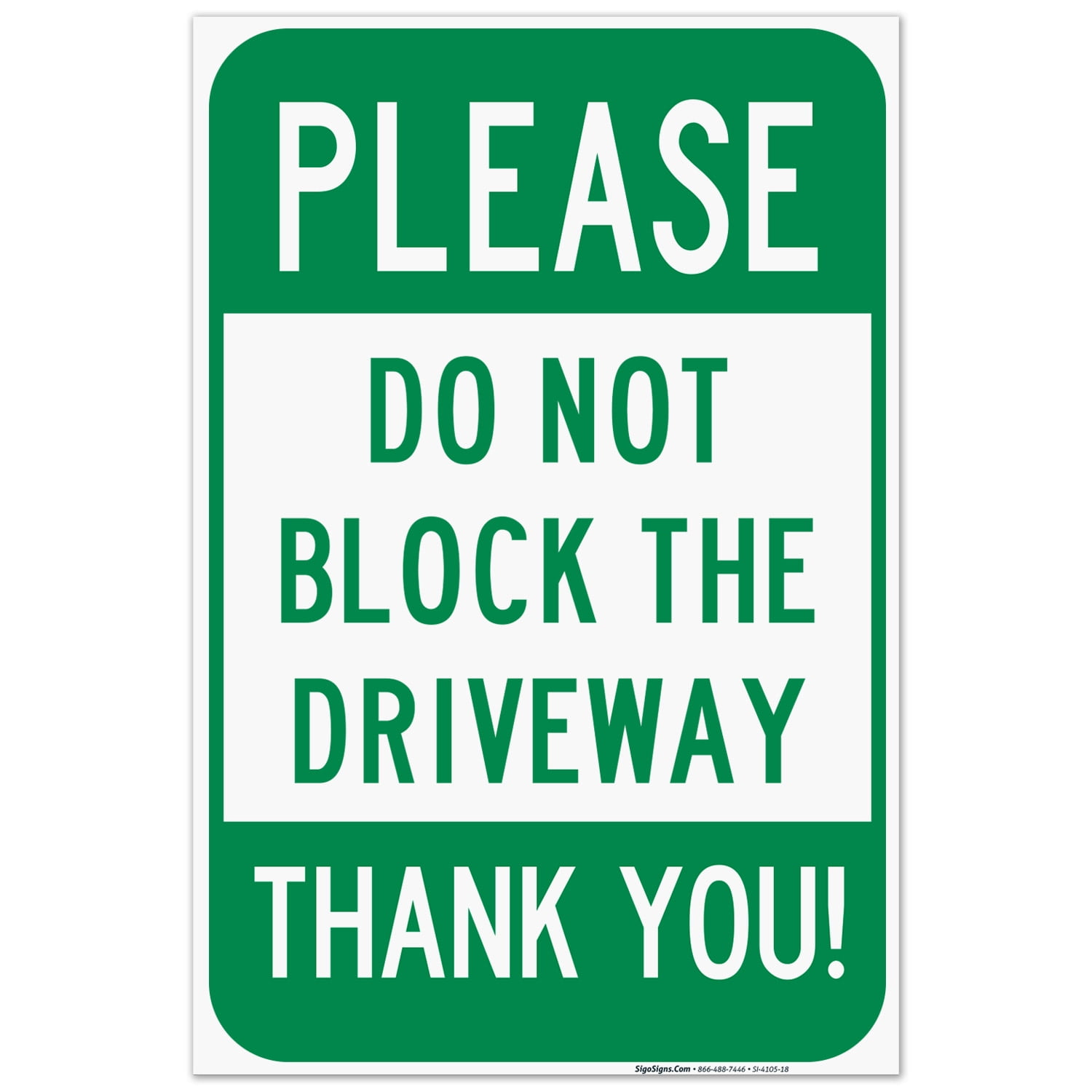 Please Do Not Block Driveway Sign, 24x36 Corrugated Plastic - Walmart.com