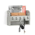 LIANTRAL Wood Wall Mounted Mail and Key Holder Organizer, Rustic Gray ...