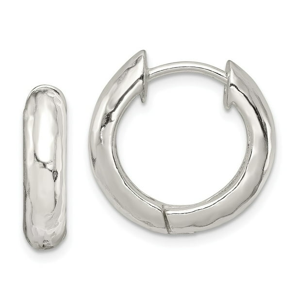 Aa Jewels 925 Sterling Silver Hinged Hoop Huggie Earrings 17mm X 19mm