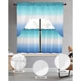Blue Turquoise White Kitchen Curtains Set for Windows 3 Piece Cafe ...