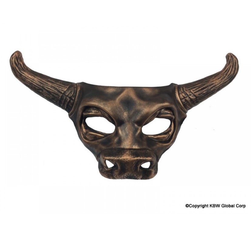 Bull Half Mask - Bronze - Greek Mythology - Costume Accessory – Adult ...