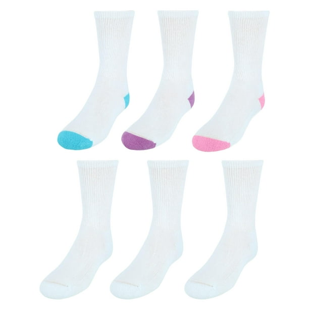 Girls Crew Socks White S Girls Crew Socks - Walmart.com