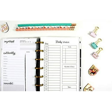 Hourly/Daily Planner Inserts for 9 Disc Happy Planners - Walmart.com