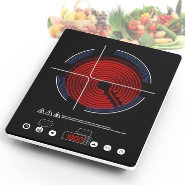 Portable Induction Cooktop, KXITGSIMRE 1800W Electric Induction Burner ...