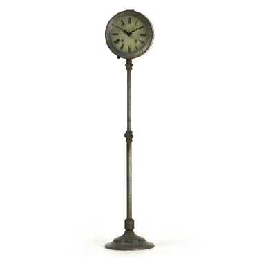 Brass/ Alum. Lamp Post Clock One Sided - Walmart.com