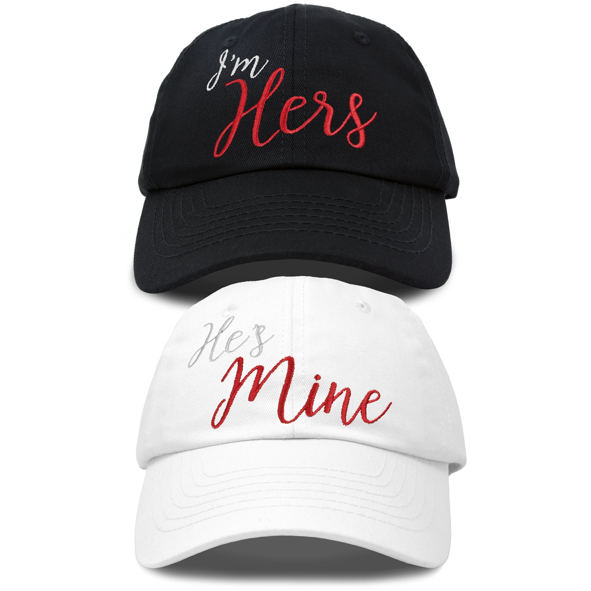 DALIX Matching His and Her Hat Set of 2 Couples Embroidered Baseball ...