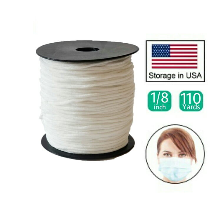 110 Yard 1/8 Inch Elastic Strap Earloop Cord Round Ear Tie Rope ...
