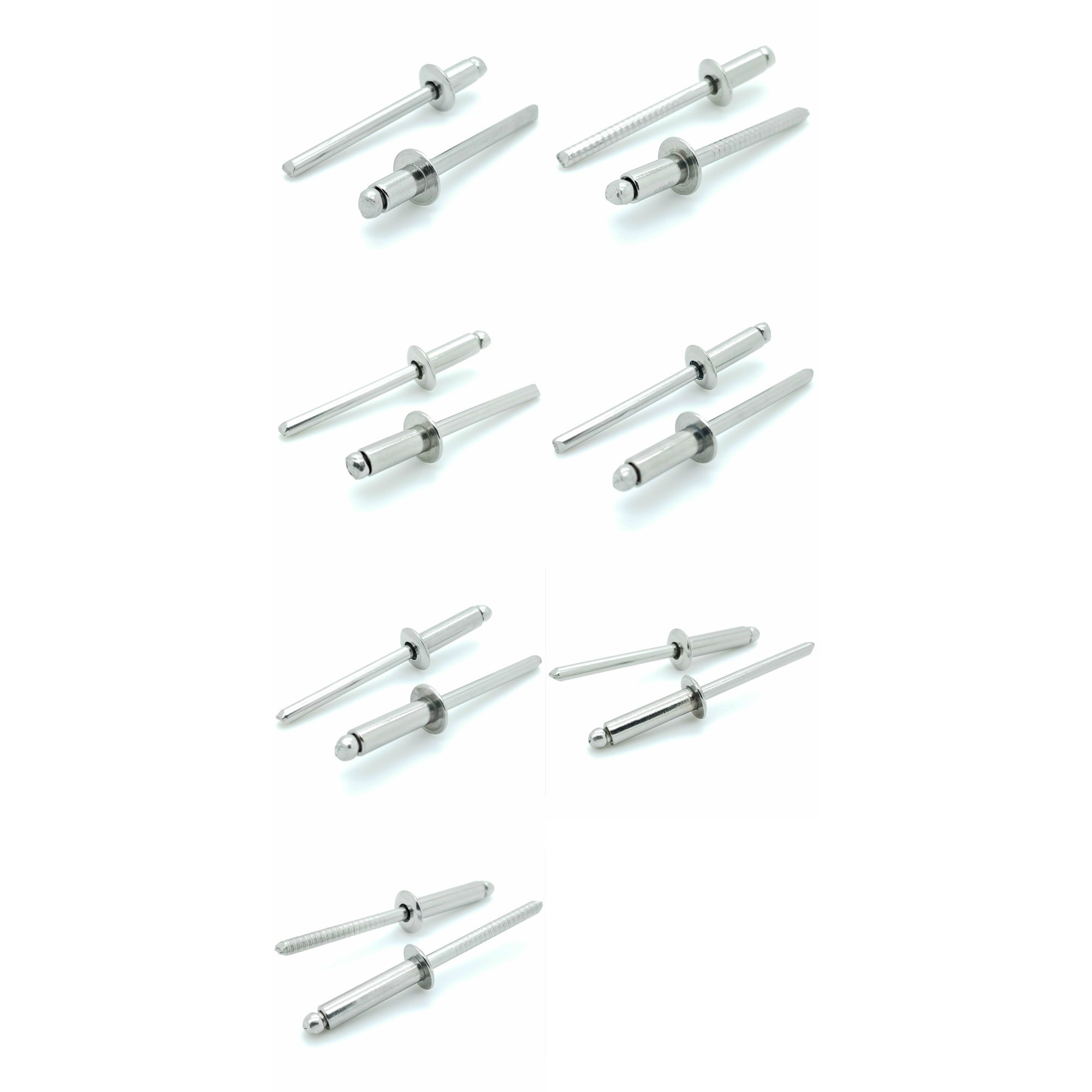 700 Qty Assorted Pack 304 Stainless Steel Blind Rivets 3 16 Diameter