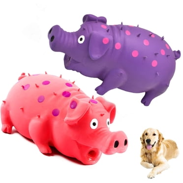 Kiddopark Squeaky Pig Dog Toys, 2 Pack Durable Natural Latex Squeaker ...