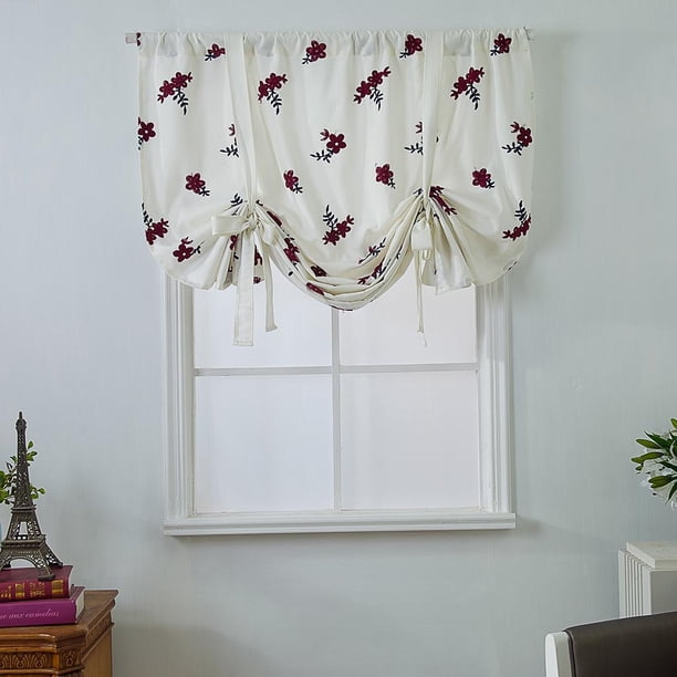 Roman Curtain Privacy Window Balloon Tie Ribbon Cafe Kitchen Bedroom A ...