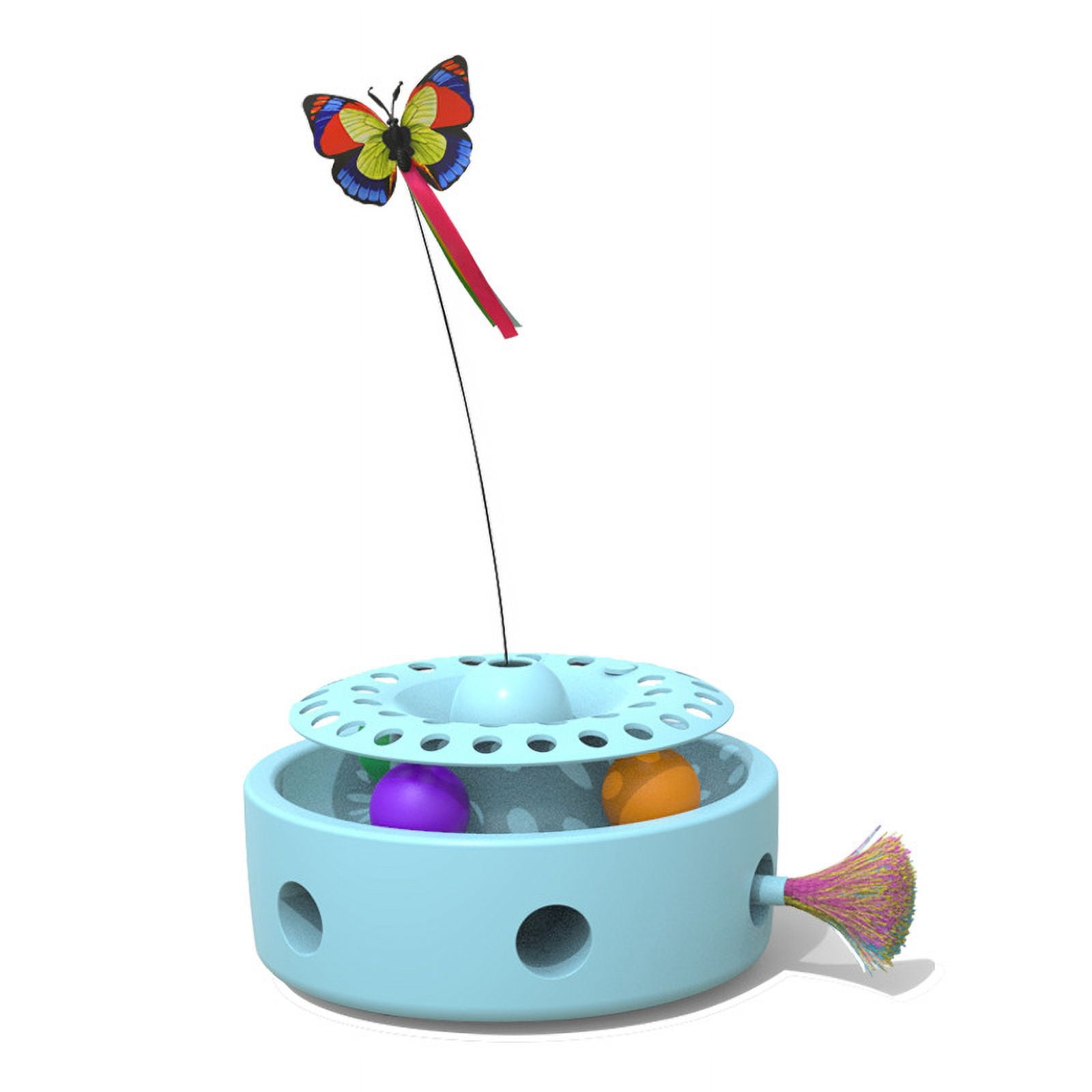 Juguete interactivo automático 3 en 1 para gatos, mariposa revoloteando ...