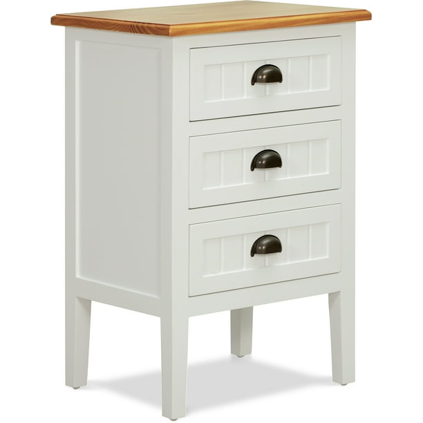 ClickDecor Martin Solid Wood End Table Storage Nightstand with 3 ...