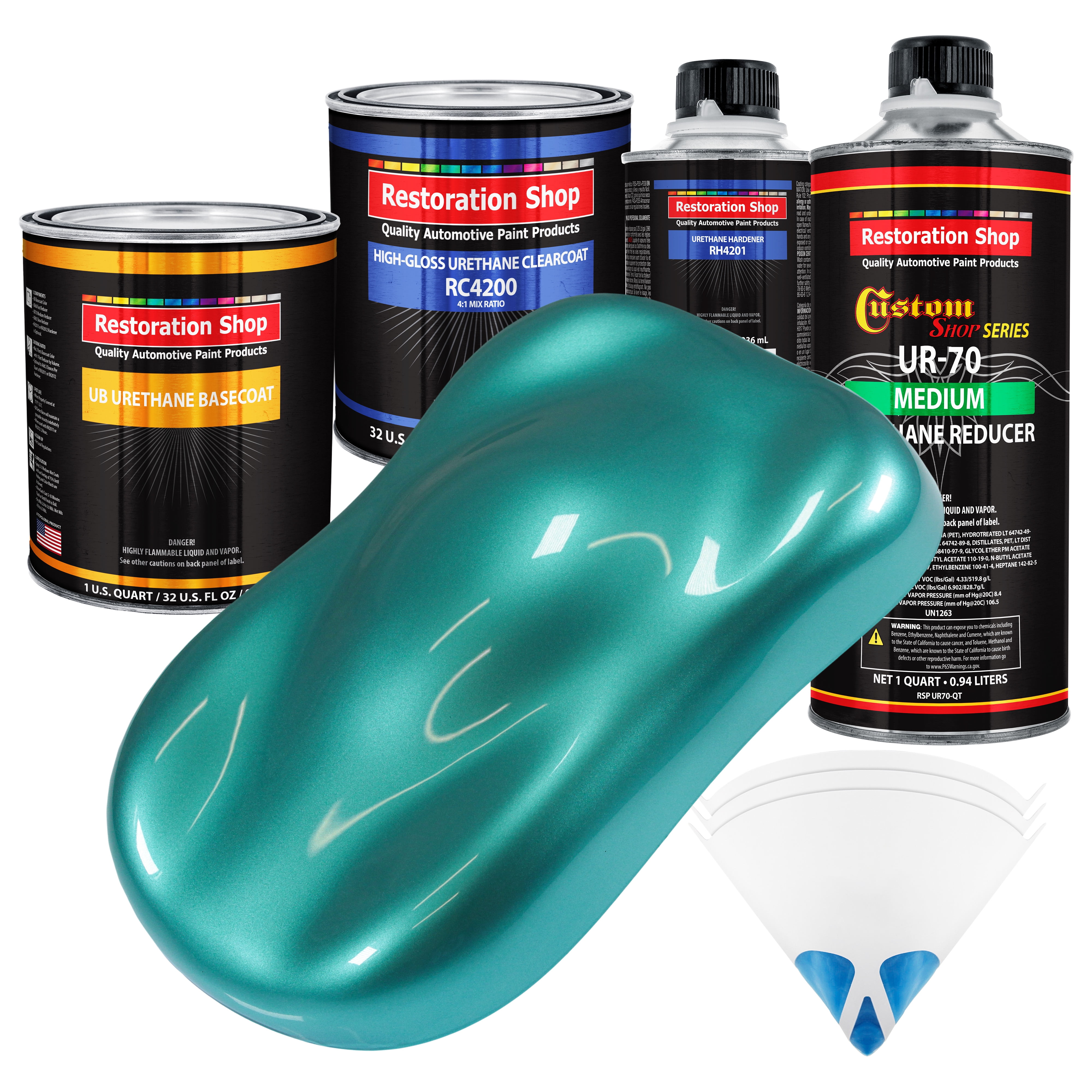 Gulfstream Aqua Metallic Quart URETHANE BASECOAT CLEARCOAT Car Auto ...