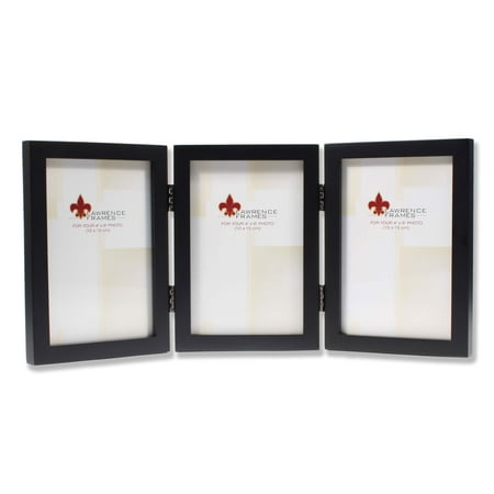 4x6 Hinged Triple Black Wood Picture Frame - Gallery Collection ...