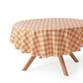 Mainstays Orange Plaid PEVA Vinyl Tablecloth 70 Round Indoor Outdoor ...