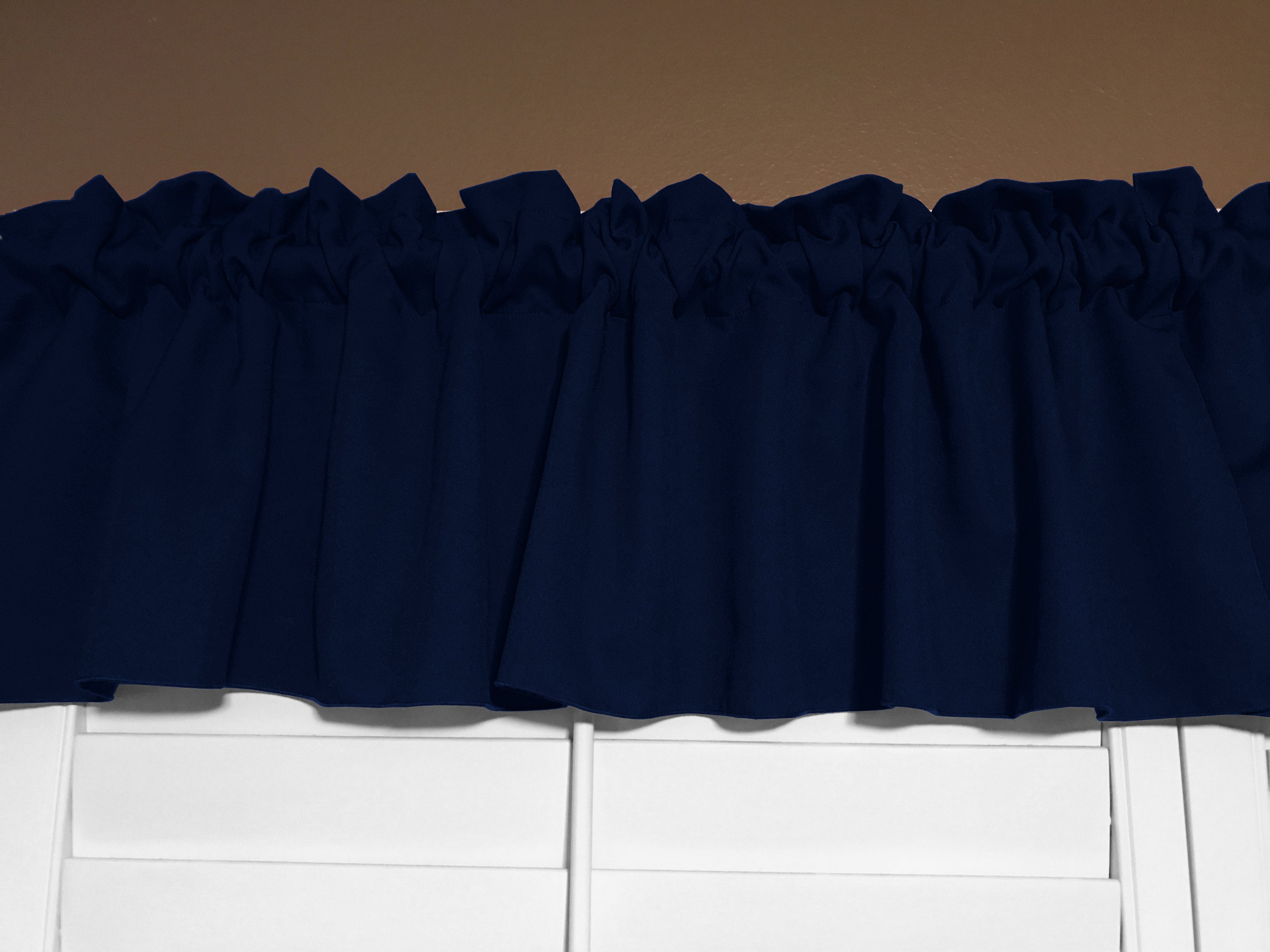 Solid Poplin Window Valance 58" Wide Navy Blue - Walmart.com
