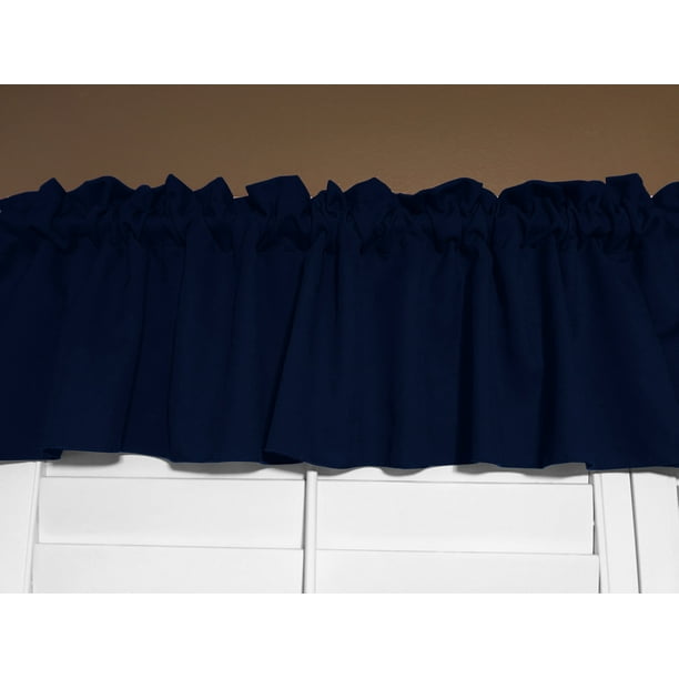 Solid Poplin Window Valance 58" Wide Navy Blue - Walmart.com - Walmart.com