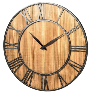 Costway Oversized 30'' Round Wall Clock, Quiet Quartz Movement, Durable ...