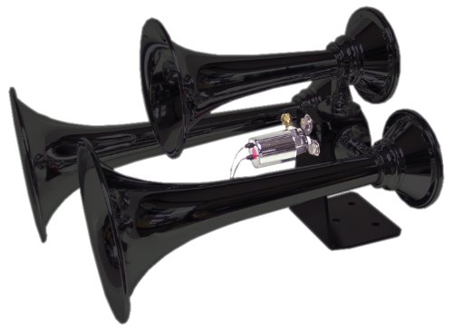 Omega AH300BLK 3 Bell Steel Train Horn (Black) - Walmart.com