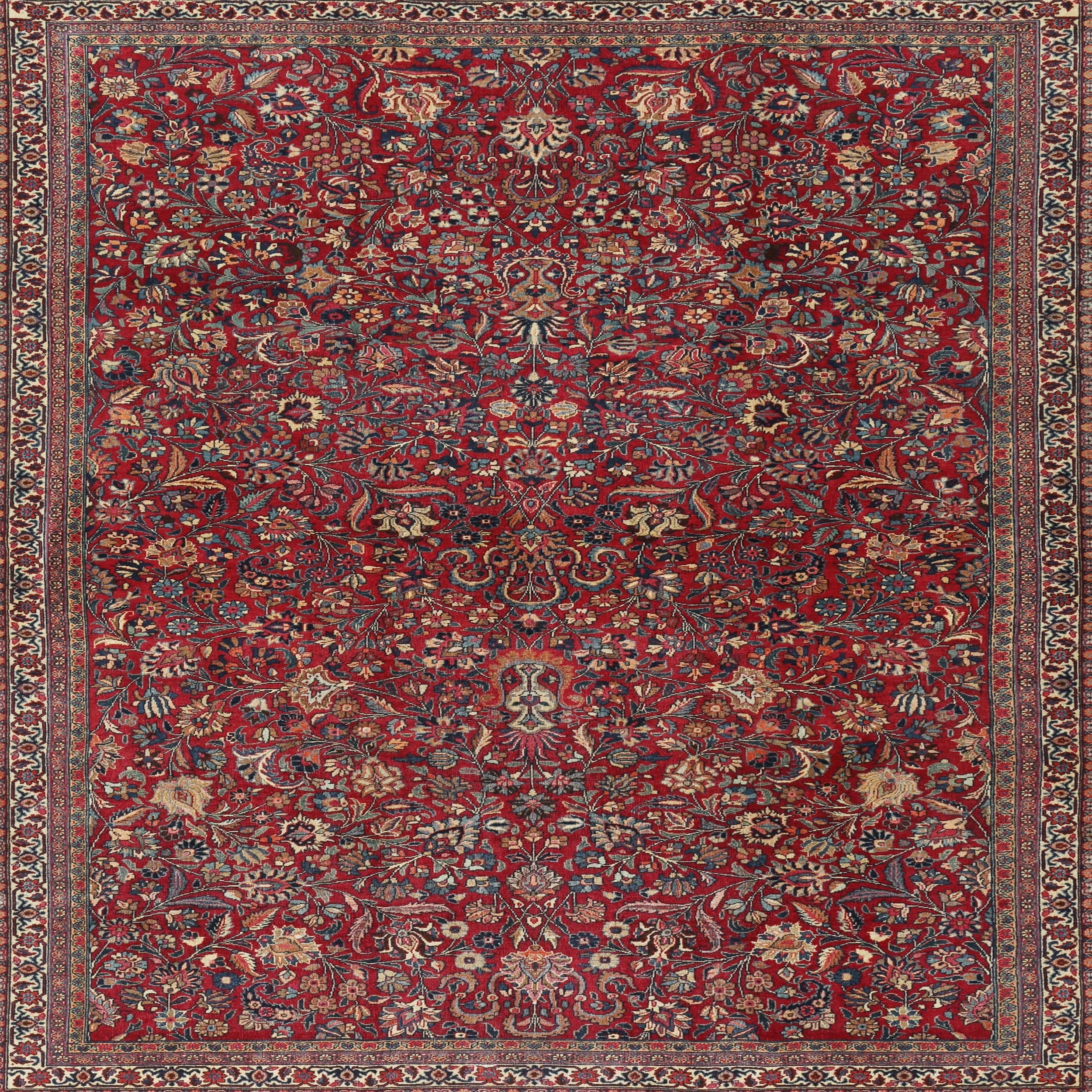 Ahgly Company Indoor Square Traditional Dark Almond Brown Persian Area ...