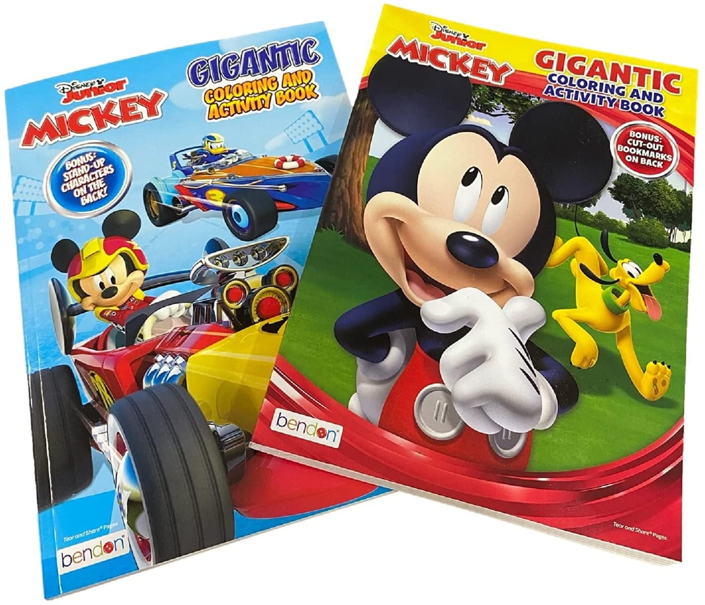 Mickey Mouse 192p Gigantic (2 Pack) Coloring Book w Cut Out Bookmarks ...