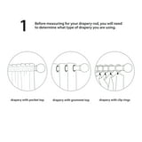 Mainstays 1 inch Black Square, 30" to 84" Width, Single Curtain Rod Set ...