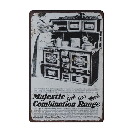 1899 Antique Majestic Coal Gas Wood Range Stove metal tin sign vintage ...