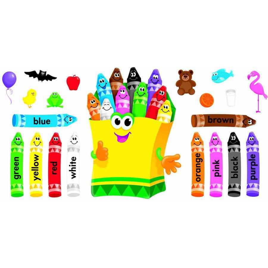 Trend Enterprises Colorful Crayons Design Bulletin Board Set, 30 ...