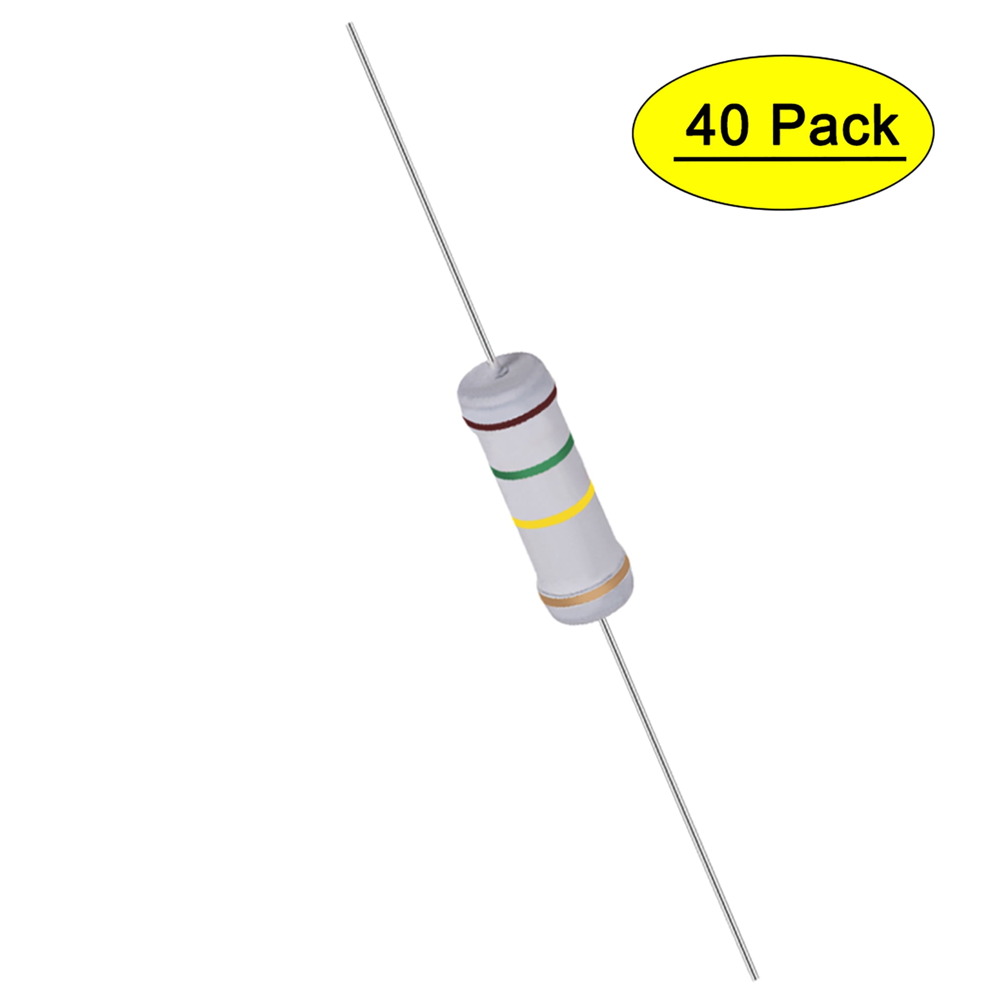 Uxcell 150K Ohm 3W ±5% Tolerance Axile Lead Metal Oxide Film Resistor ...