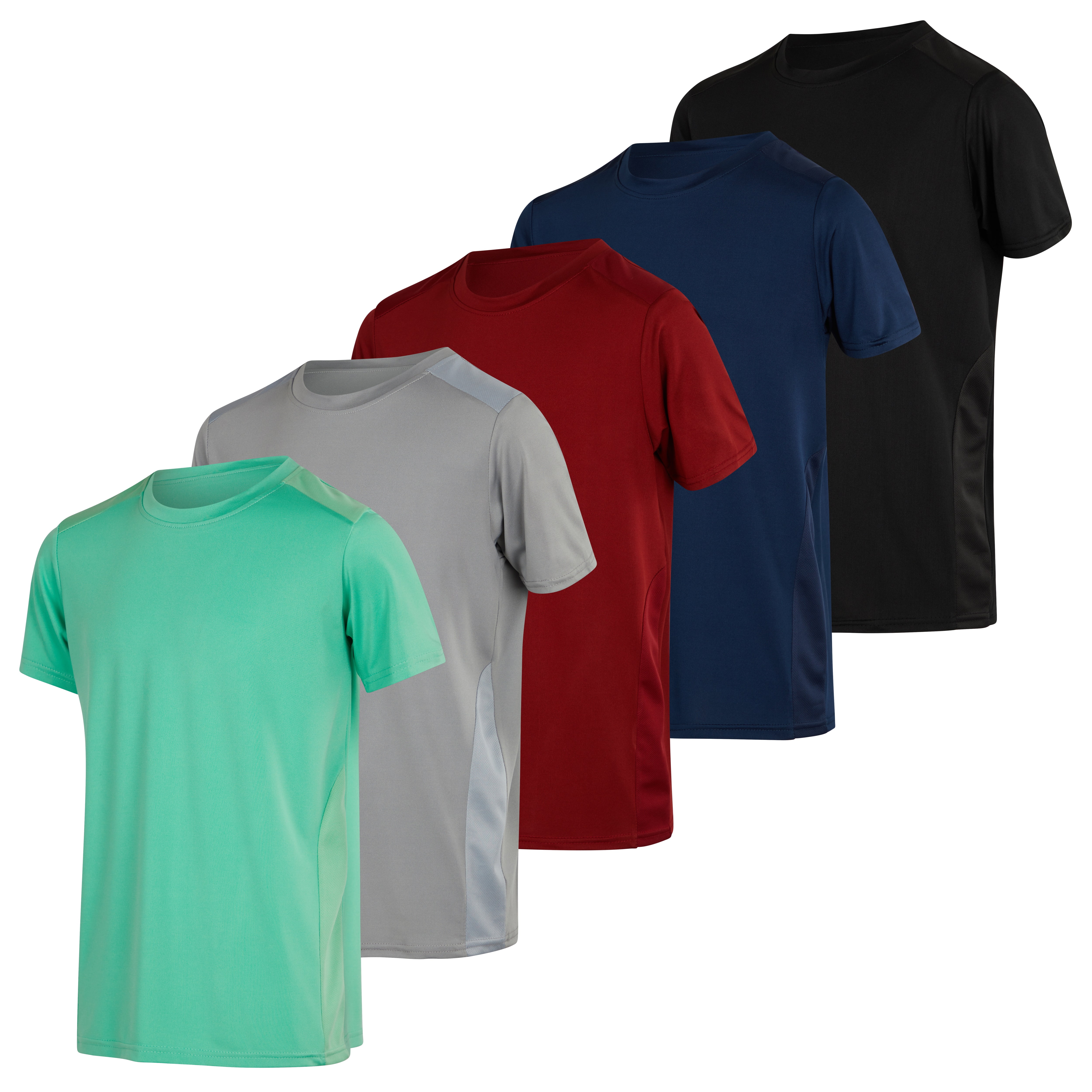 Real Essentials 5 Pack: Men’s Dry-Fit Moisture Wicking Active Athletic ...