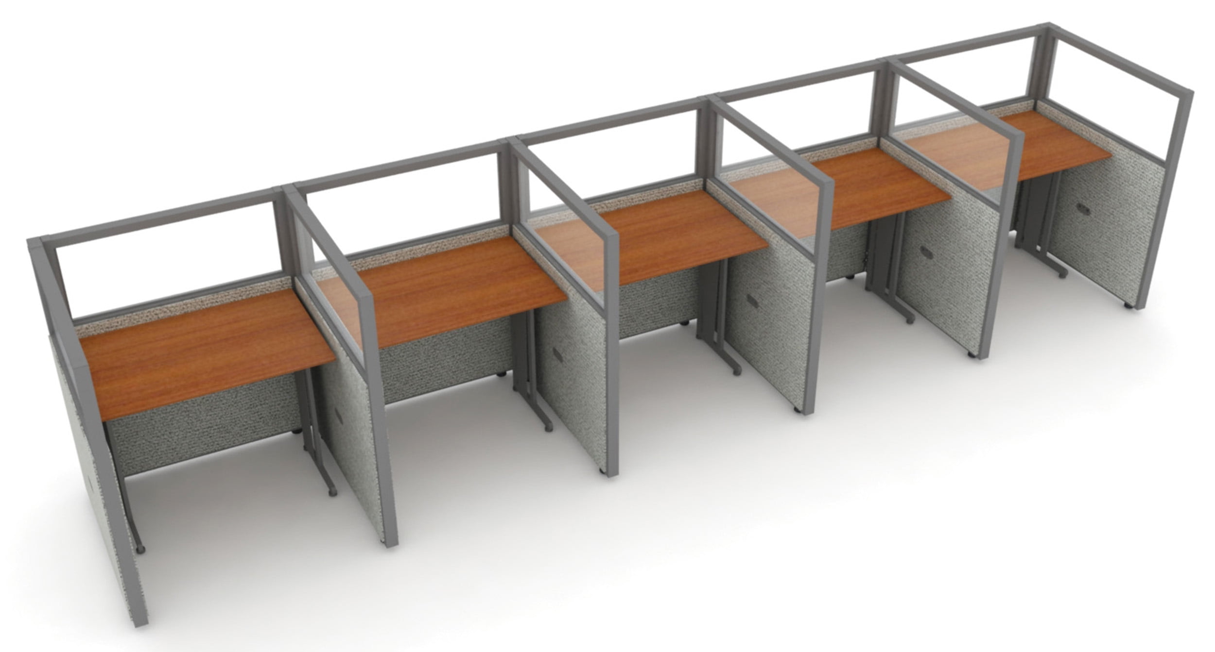 OFM RiZe Series 47" x 37" 5-Unit Privacy Station Panel System with ...