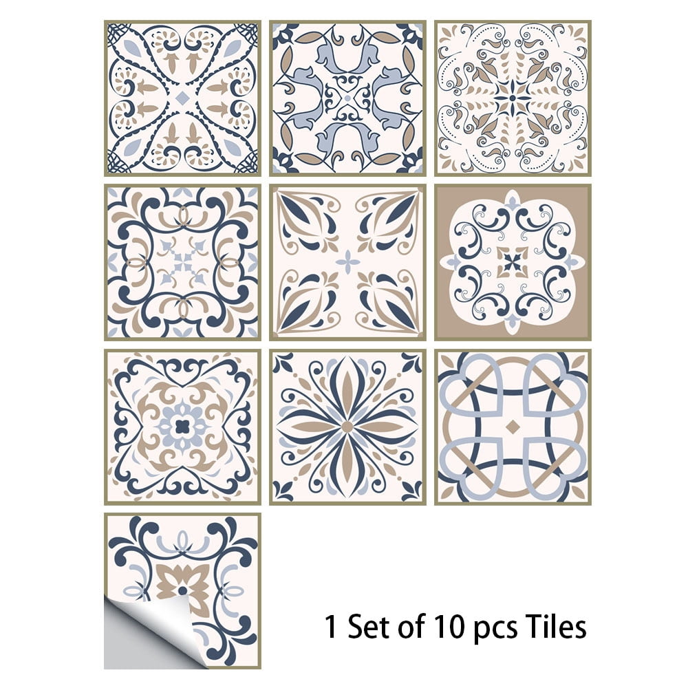 Tile Stickers Kitchen Adhesive Tile Transfers Sticker for Bathroom Peel ...