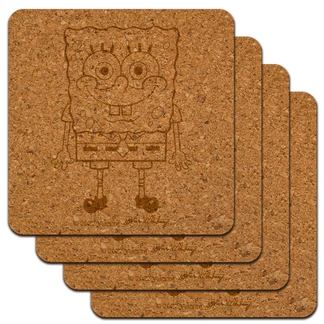 SpongeBob Full Front Low Profile Novelty Cork Coaster Set - Walmart.com