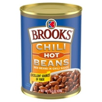 Brooks Hot Flavor Chili Beans, 15.5 oz Canned Red Beans in Spicy Chili ...