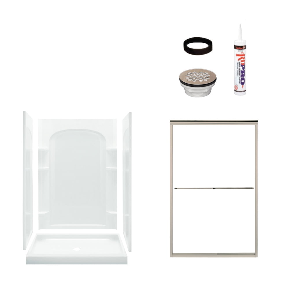 Sterling 7222-5475NC Ensemble Vikrell Alcove Shower Wall, Base, And ...