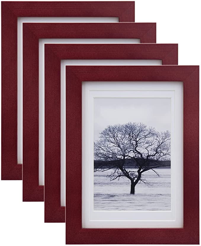 Icona Bay 8x10 Red Picture Frames W/ 5x7 Mat, 5 PK, Bliss Tabletop ...
