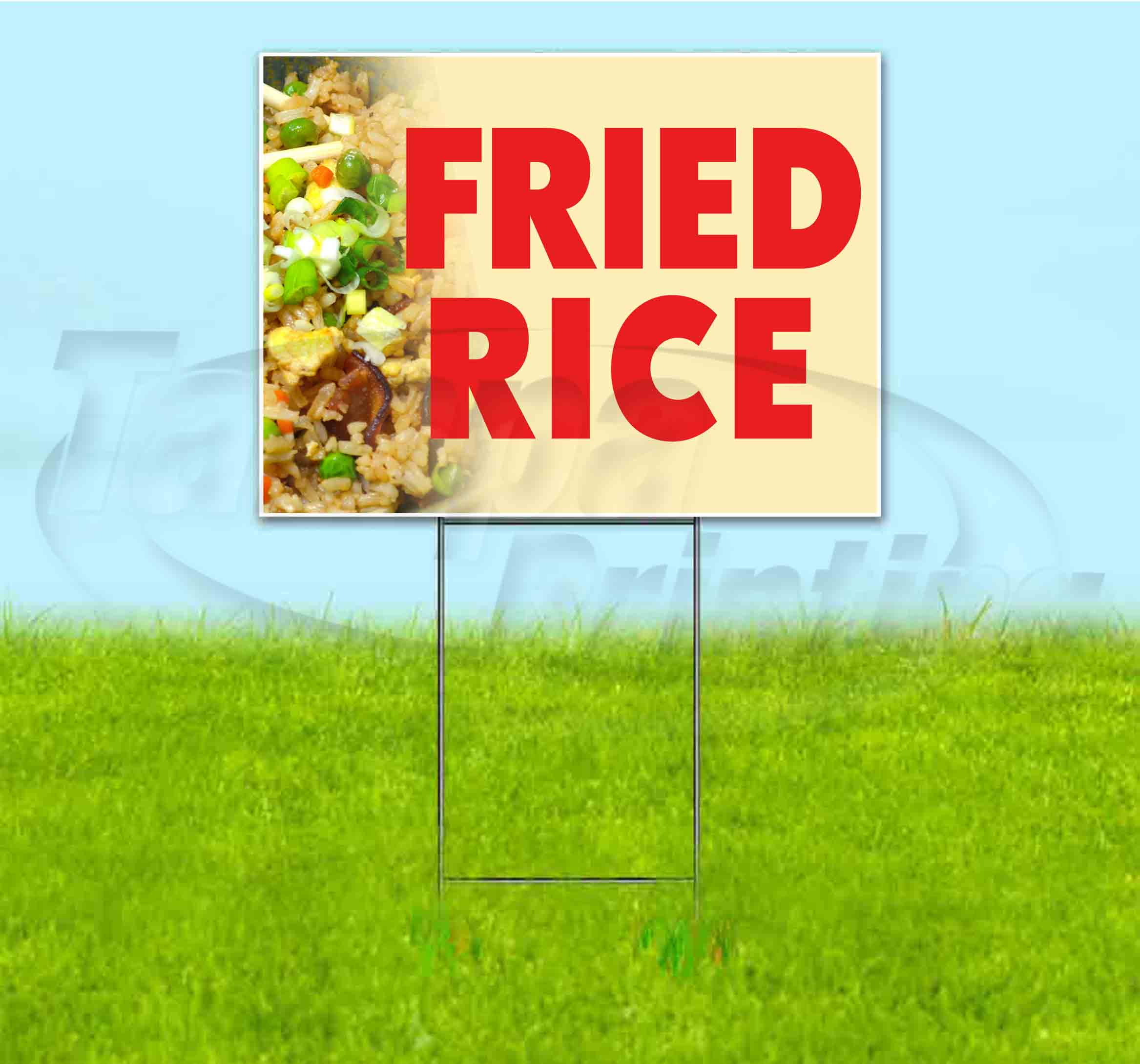 Fried Rice (18" x 24") Yard Sign, Includes Metal Step Stake - Walmart.com