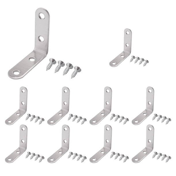 10Pcs 50X50MM with Screws Heavy-Duty "L"-Shaped Decorative Joint Corner ...