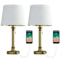 Oneach 19.75" Gold Modern Table Lamp Set of 2 for Living Room Bedroom ...