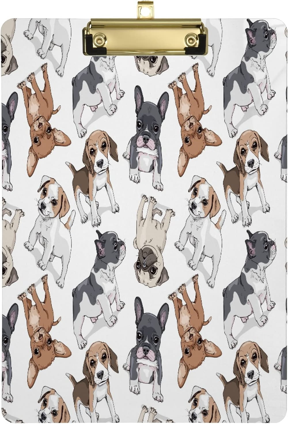 FMSHPON Cute Bulldog Pug Dog Clipboard Hardboard Wood Nursing Clip ...