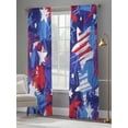 Abstract White Star Sheer Curtains 2 Panels Set Red Blue Ink Splatter ...