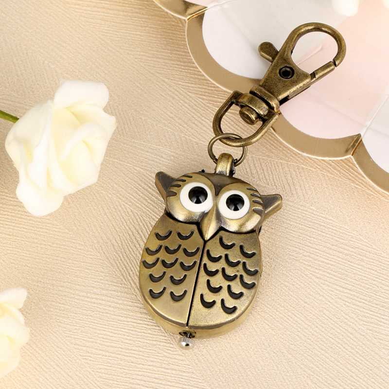 Gold Colored Owl Mini Quartz Slide Open Clock Keychain - Walmart.com
