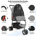 ZOOLIKE 3 Wheel Pet Stroller, Foldable Jogging Travel Carrier for Small ...