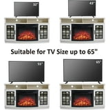 "AMERLIFE 63"" Entertainment Center with 26"" Fireplace, Distressed ...