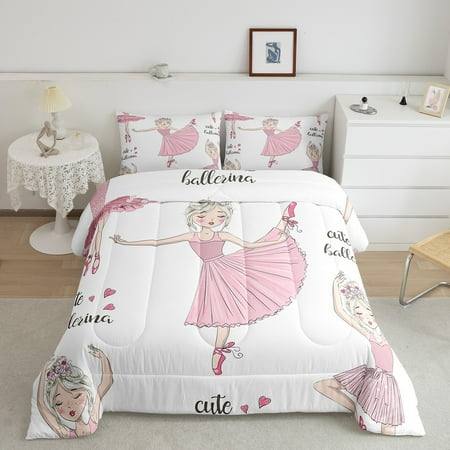 Ballet Princess Comforter 3 Piece Ballet Dancer Girls Bedding Cute ...