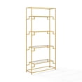 Gold Metal Bookshelf with Glass Shelves - Modern Etagere Bookcase ...