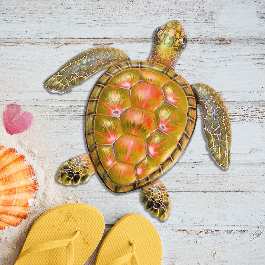 Metal Sea Turtle Wall Decor Orange Sea Turtle Wall Decor - Walmart.com